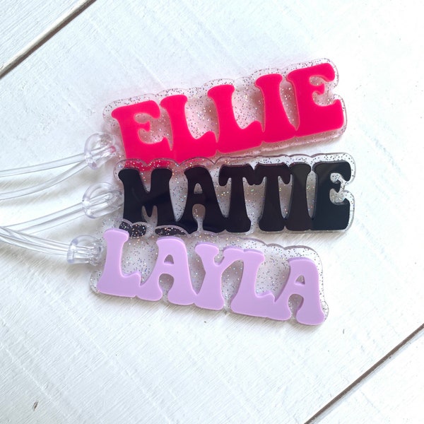 Acrylic Name Tag Glitter - Etsy