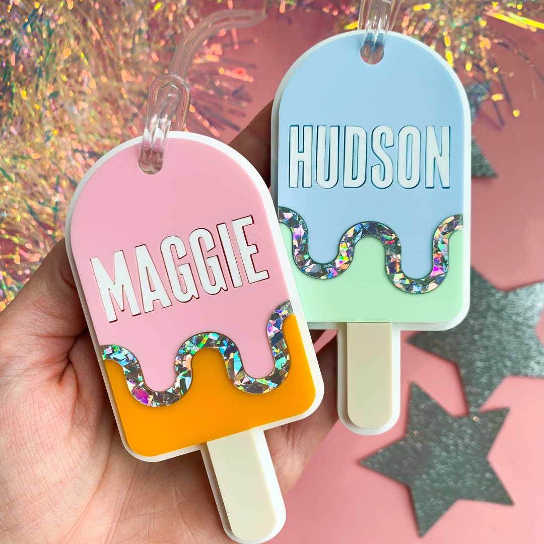 Popsicle Ice Cream Summer Name Bag Tag Bag Charm - Etsy