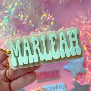 Acrylic Name Keychain Bag Tag - Etsy