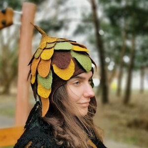 Tree Inspired Wet Felted Hat, Forest Fantasy Hat, Cosplay Beanie ...