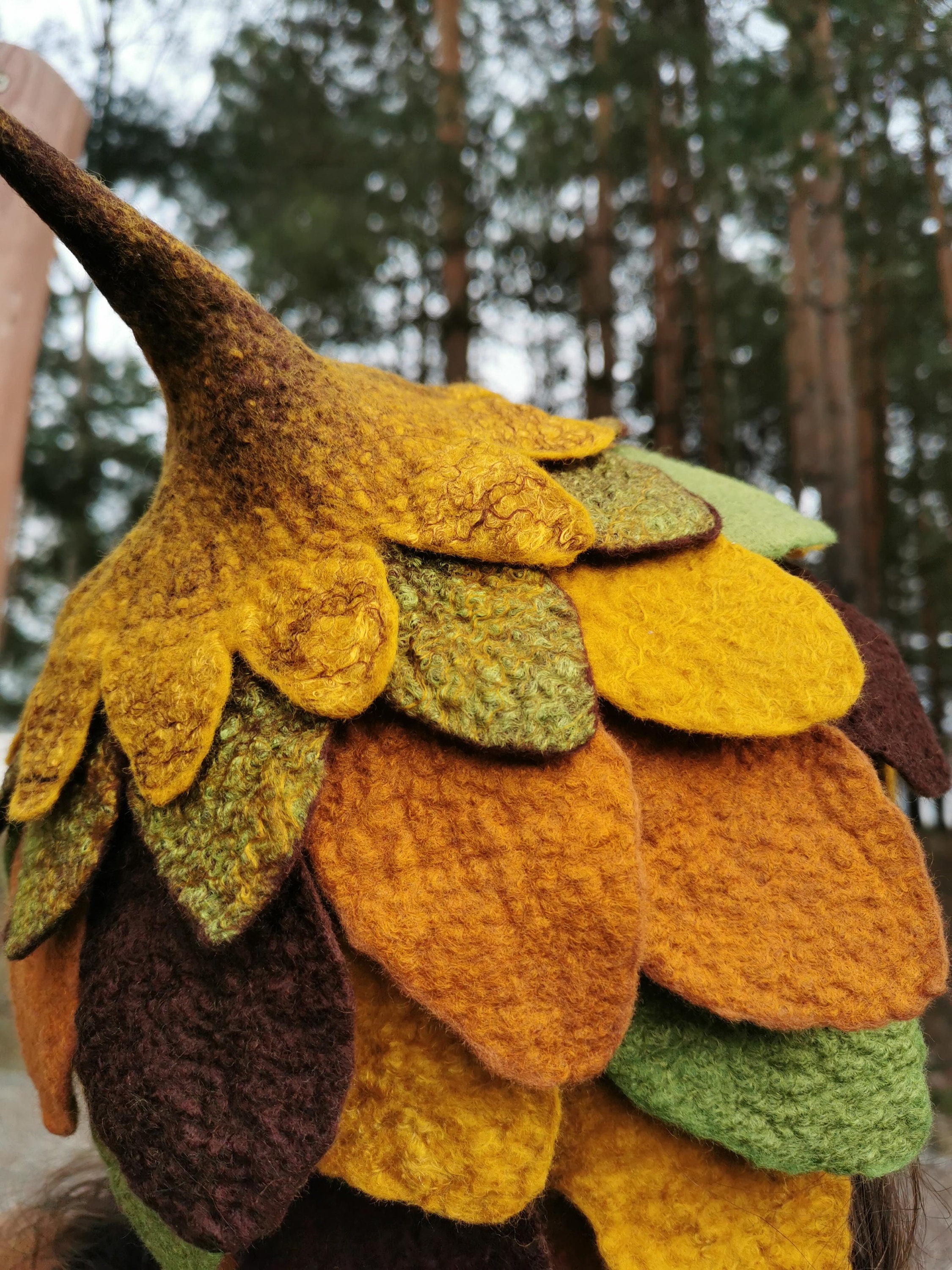 Tree Inspired Wet Felted Hat, Forest Fantasy Hat, Cosplay Beanie ...
