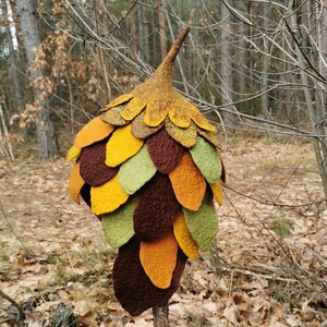 Tree Inspired Wet Felted Hat, Forest Fantasy Hat, Cosplay Beanie ...