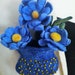 Jug of Flowers Felted Brooch, Blue Flower Pin, Wool Jewellery, Merino ...