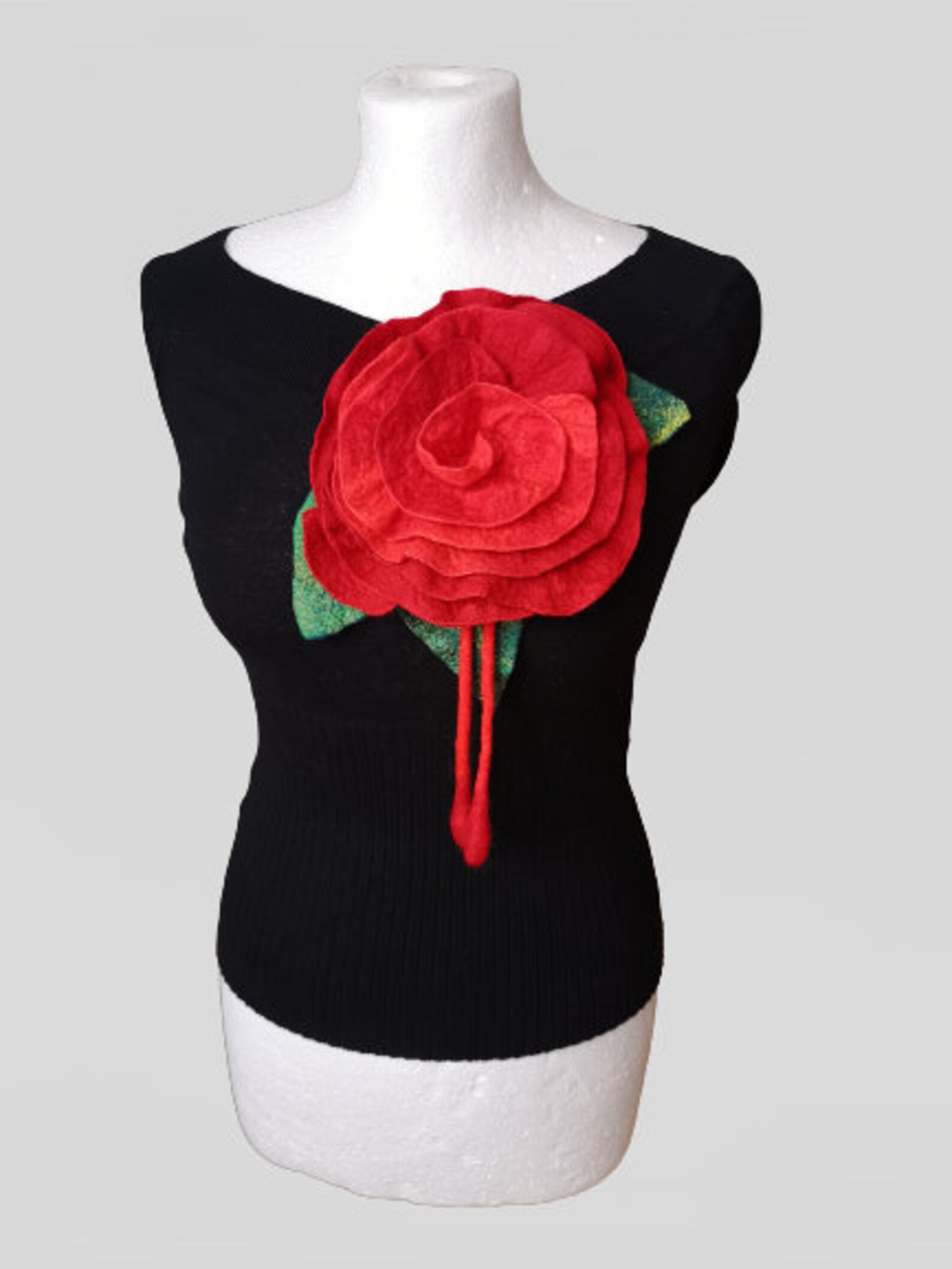 Big Red Rose Brooch Flower Pin Wool Jewellery - Etsy Ireland