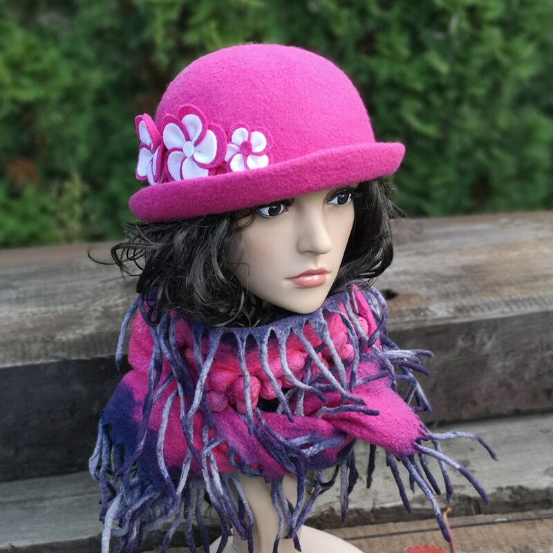 Felt Roll Brim Hat - Etsy