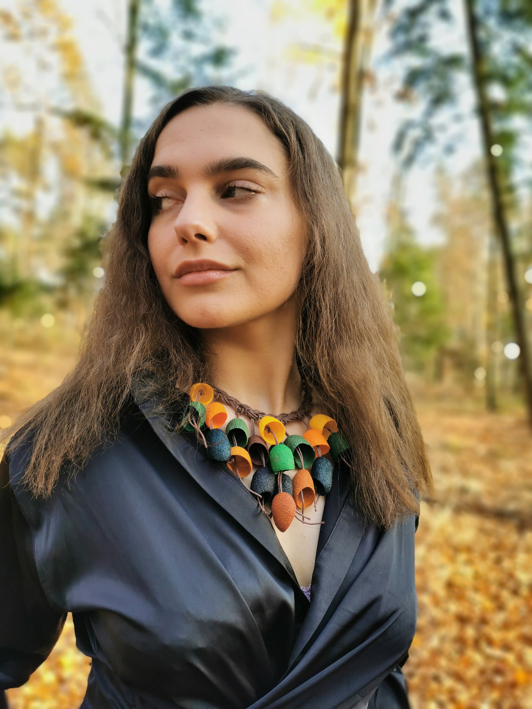 Autumn Silk Cocoon Necklace; Silkworm Cocoon Jewelry, Indian Summer ...