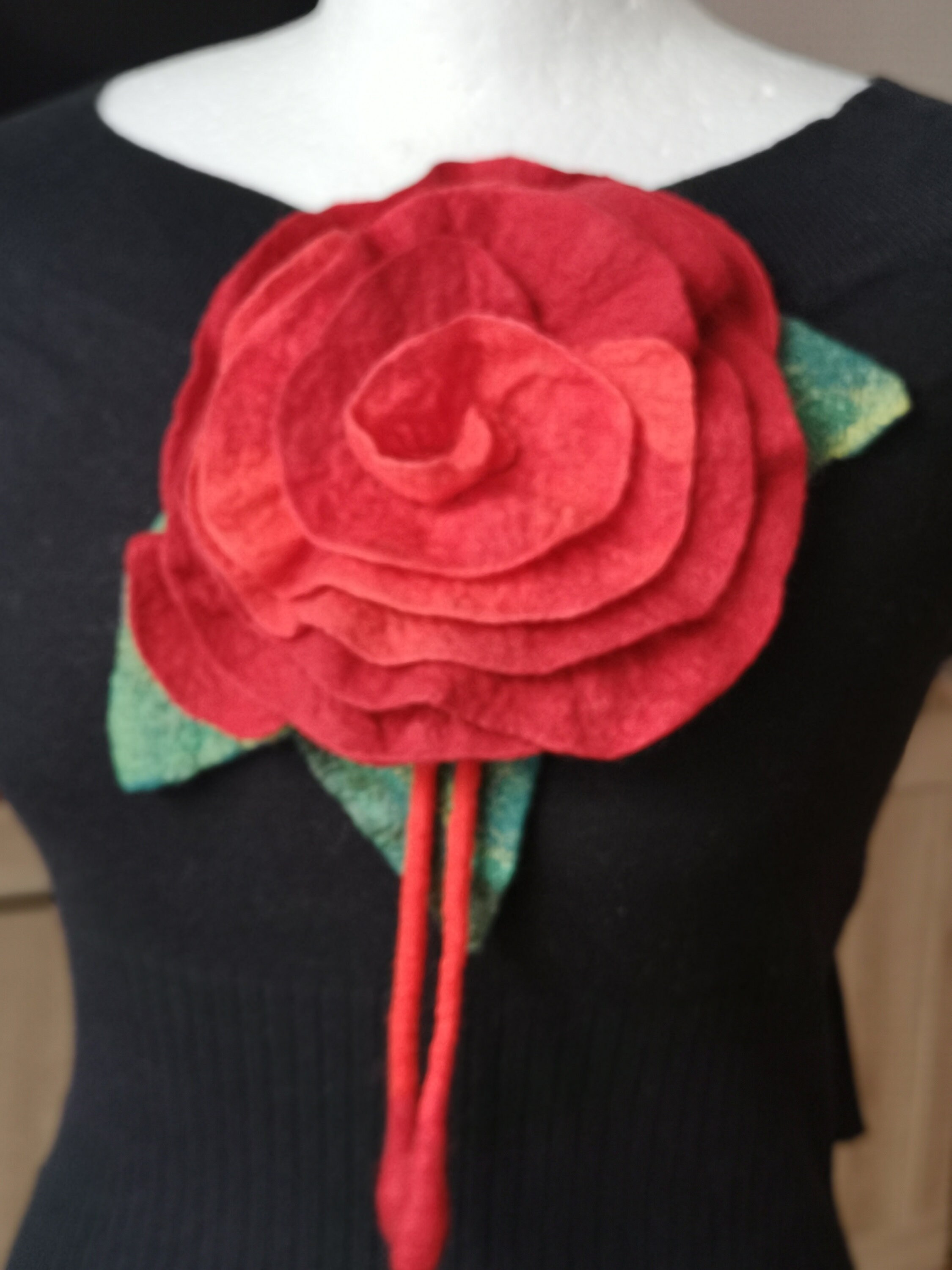 Big Red Rose Brooch Flower Pin Wool Jewellery - Etsy Ireland