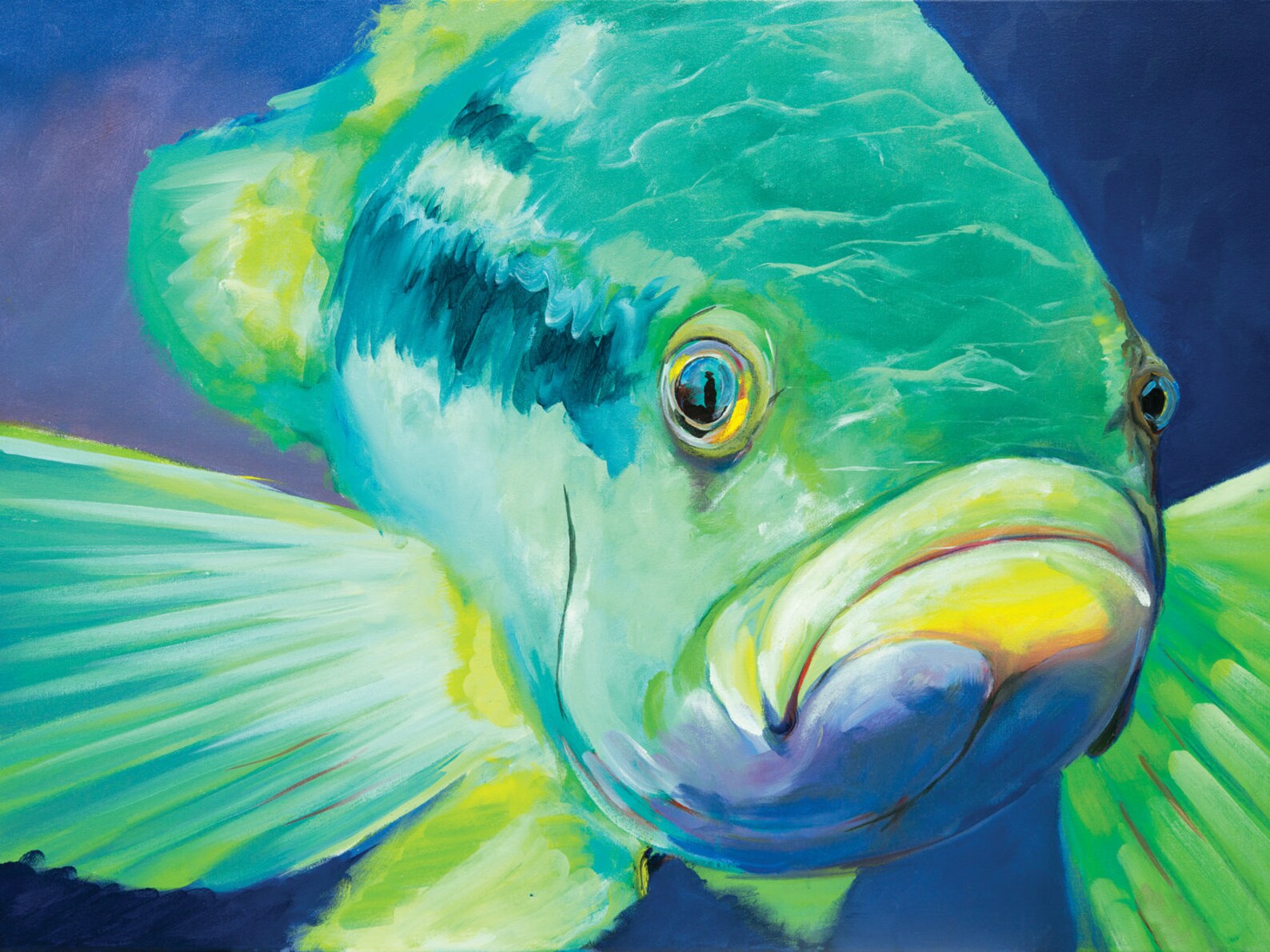 Big Green Fish 16' X 20' Signed Limited Addition Giclee Print on Paper ...