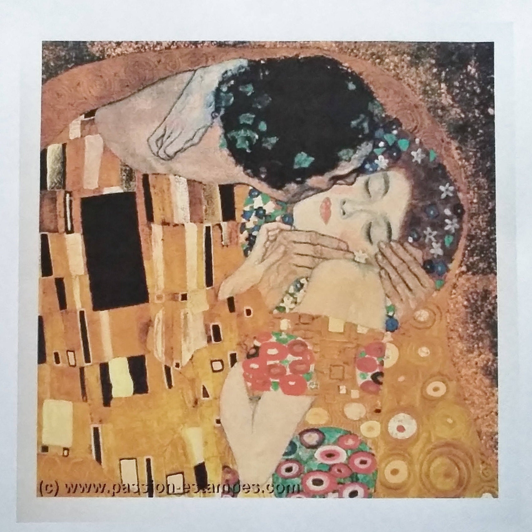 Klimt "Il Bacio" Copia Quadro famoso Disegno grafico artistico Disegno ...
