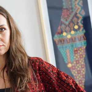 Palestinian Long Sleeves Full Black & Red Princess Tatreez/machine ...