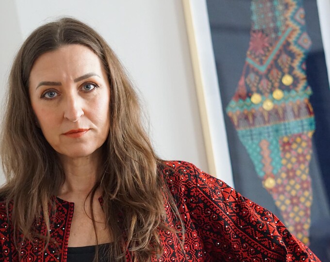 Palestinian Long Sleeves Full Black & Red Princess Tatreez/machine ...