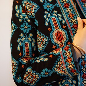Palestinian Modern & Unique Floral Embroidery/tatreez Long Sleeve Open ...