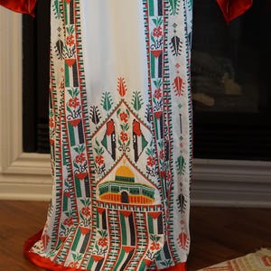 White & Red Satin Bridal/henna falasteen 7ora Palestinian Machine ...