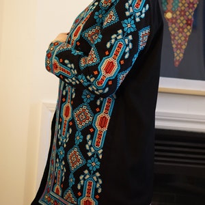 Palestinian Modern & Unique Floral Embroidery/tatreez Long Sleeve Open ...