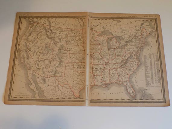United States Antique Map USA Map United States Old Map - Etsy