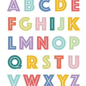 ABC Alphabet Capital Letters Poster 8.5x11 Print Out Digital Download ...