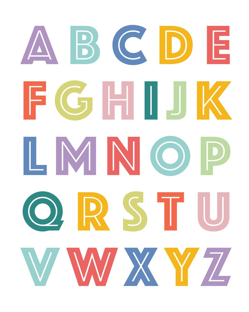 ABC Alphabet Capital Letters Poster | 8.5x11 | Print Out Digital ...