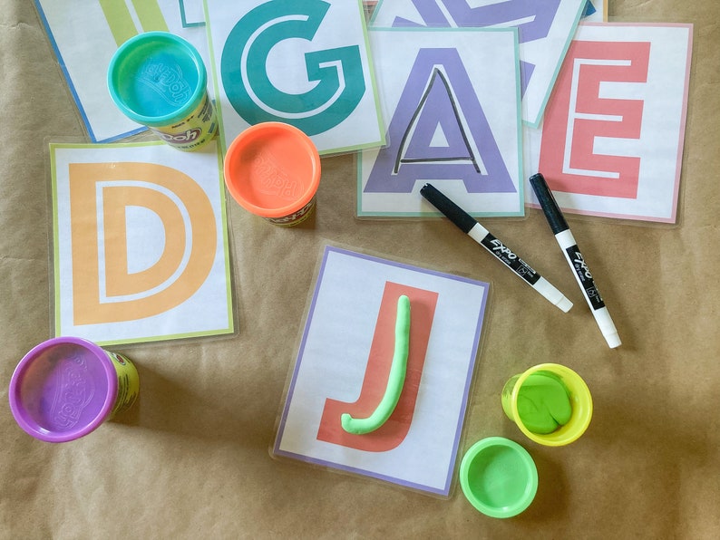 ABC Uppercase Letter Alphabet Cards Digital Download Wall - Etsy