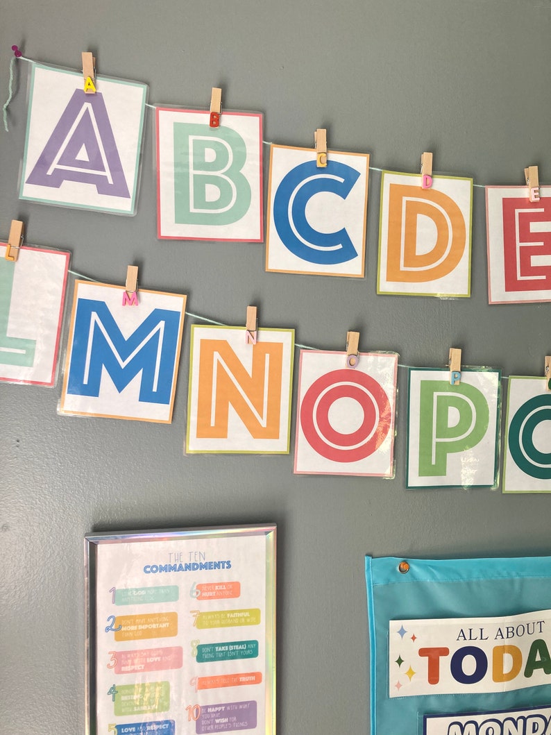ABC Uppercase Letter Alphabet Cards Digital Download Wall - Etsy