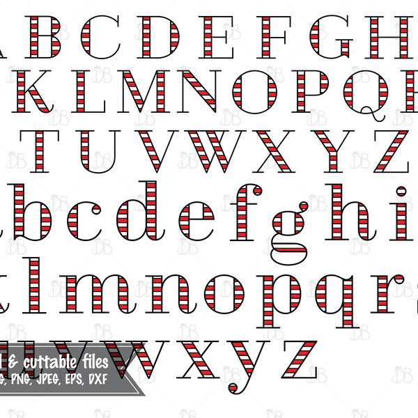 Candy Cane Letters - Etsy