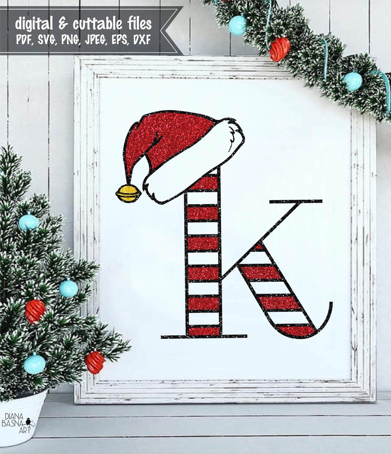 Santa Hat Lowercase Alphabet Svg Cut File - INSTANT DIGITAL DOWNLOAD ...