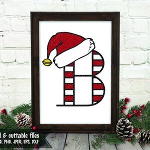 Santa Hat Capital Letters Alphabet Svg Cut File - INSTANT DIGITAL ...