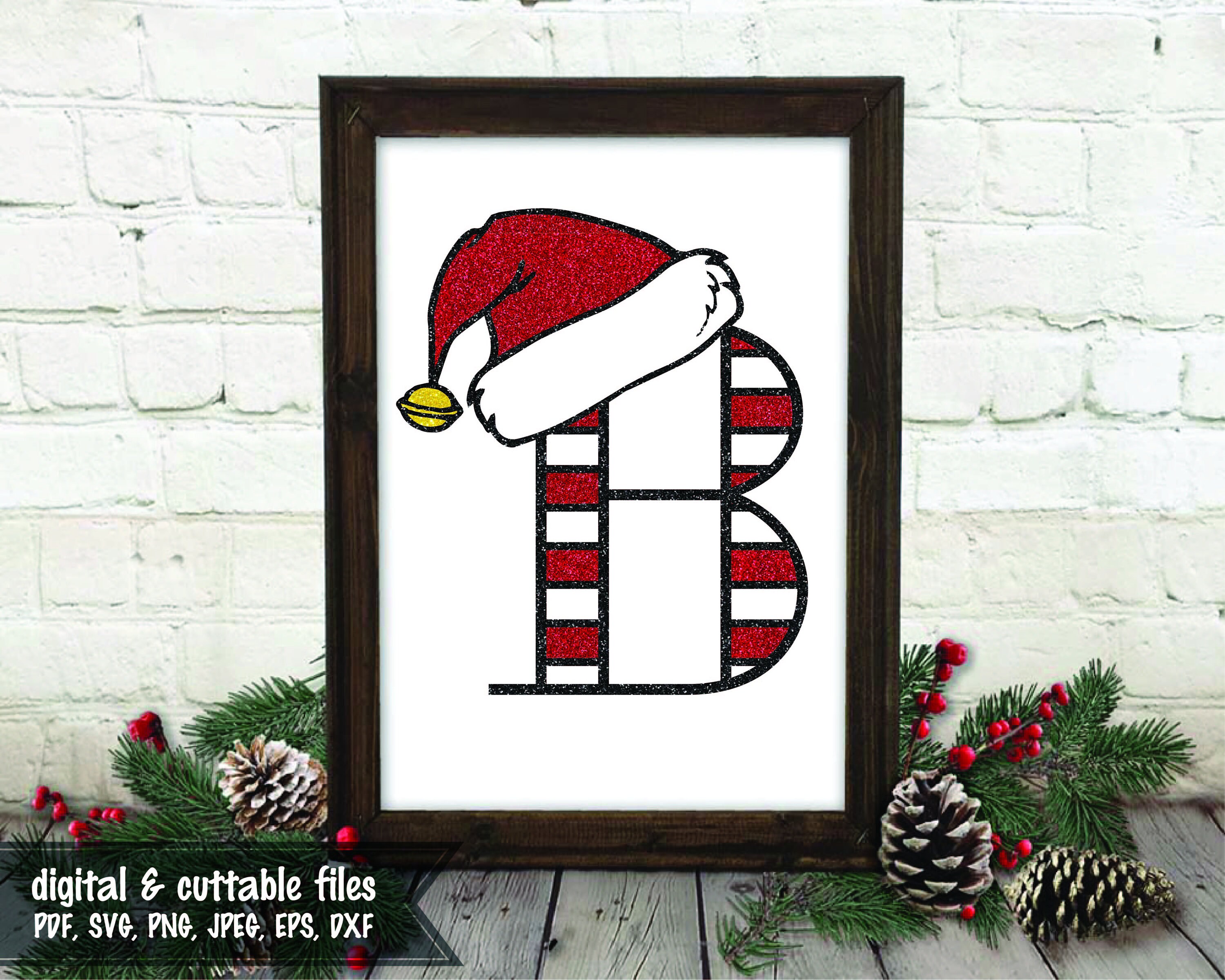 Santa Hat Capital Letters Alphabet Svg Cut File INSTANT - Etsy Canada