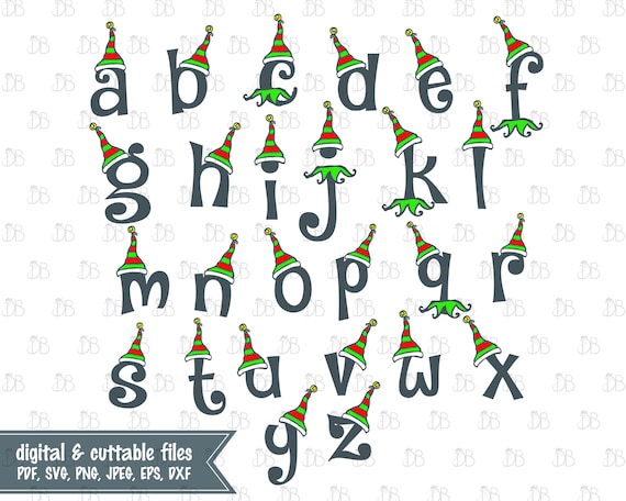 Elf Alphabet Svg Cut File INSTANT DIGITAL DOWNLOAD | Etsy UK