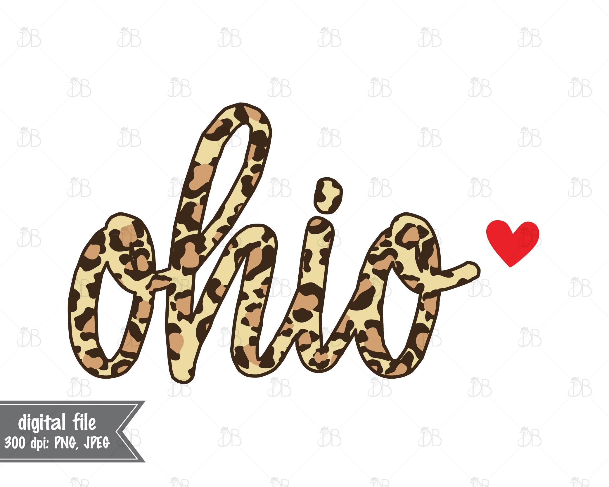 Ohio Leopard Sublimation Graphic INSTANT DIGITAL DOWNLOAD Cheetah Clip ...