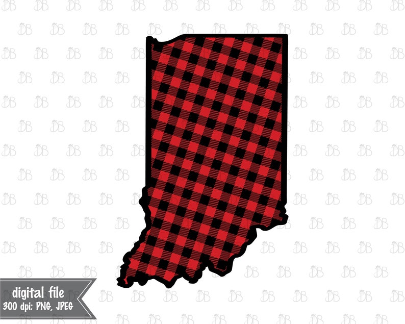 Indiana Buffalo Plaid Merry Christmas - Red and Black - Christmas ...
