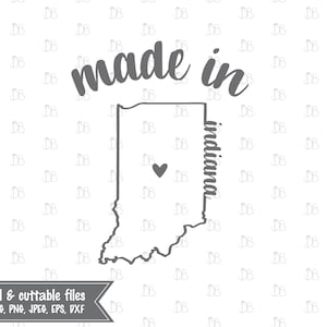 Made in Indiana - INSTANT DIGITAL DOWNLOAD - Printable Design - Svg Jpg ...
