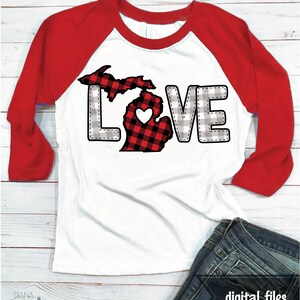Love Michigan State Buffalo Plaid Sublimation Graphic - Instant DIGITAL ...