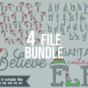 Santa Hat Alphabet, Elf Alphabet, Believe, Santa's Cutest Elf Svg - 4 ...