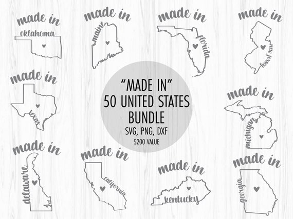 Made in 50 United States Bundle INSTANT DIGITAL DOWNLOAD | Etsy