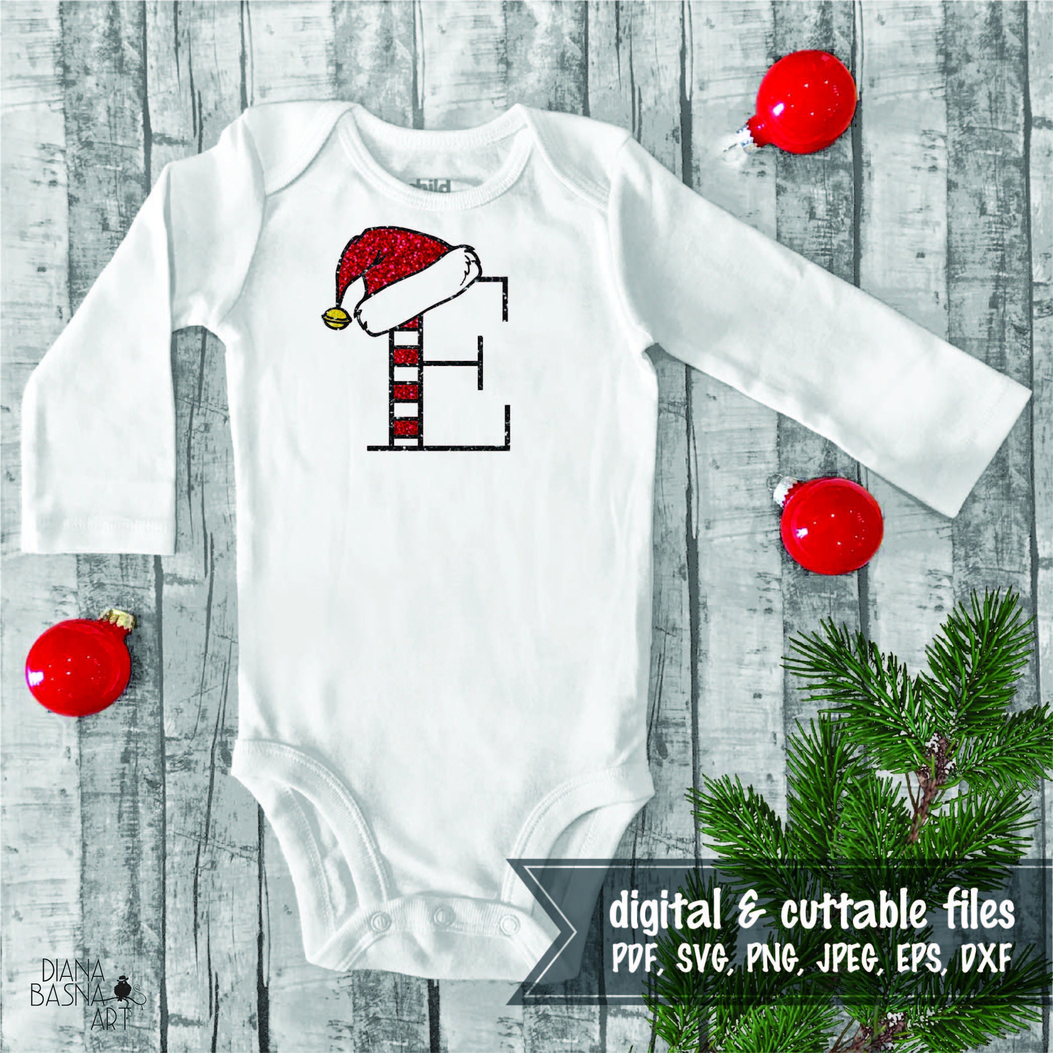 Santa Hat Capital Letters Alphabet Svg Cut File INSTANT | Etsy