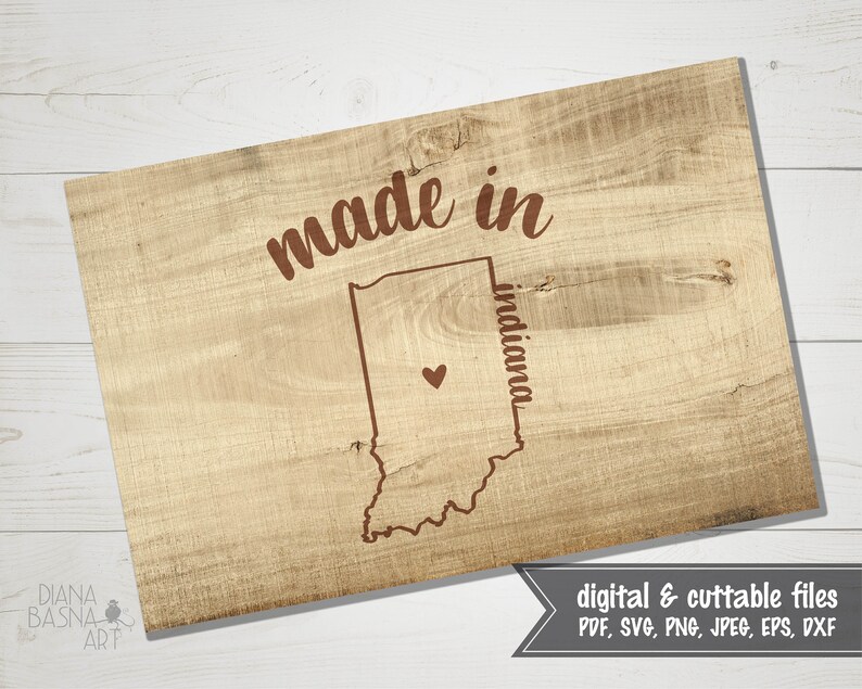 Made in Indiana INSTANT DIGITAL DOWNLOAD Printable Design - Etsy