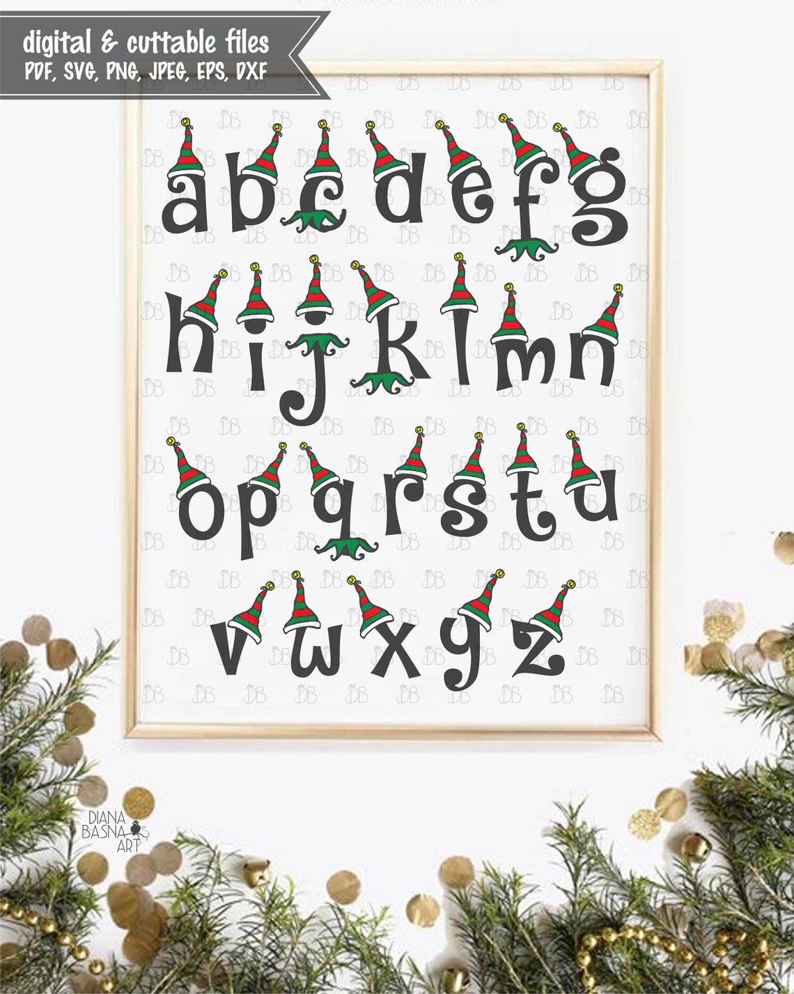 Elf Alphabet svg cut file INSTANT DIGITAL DOWNLOAD | Etsy