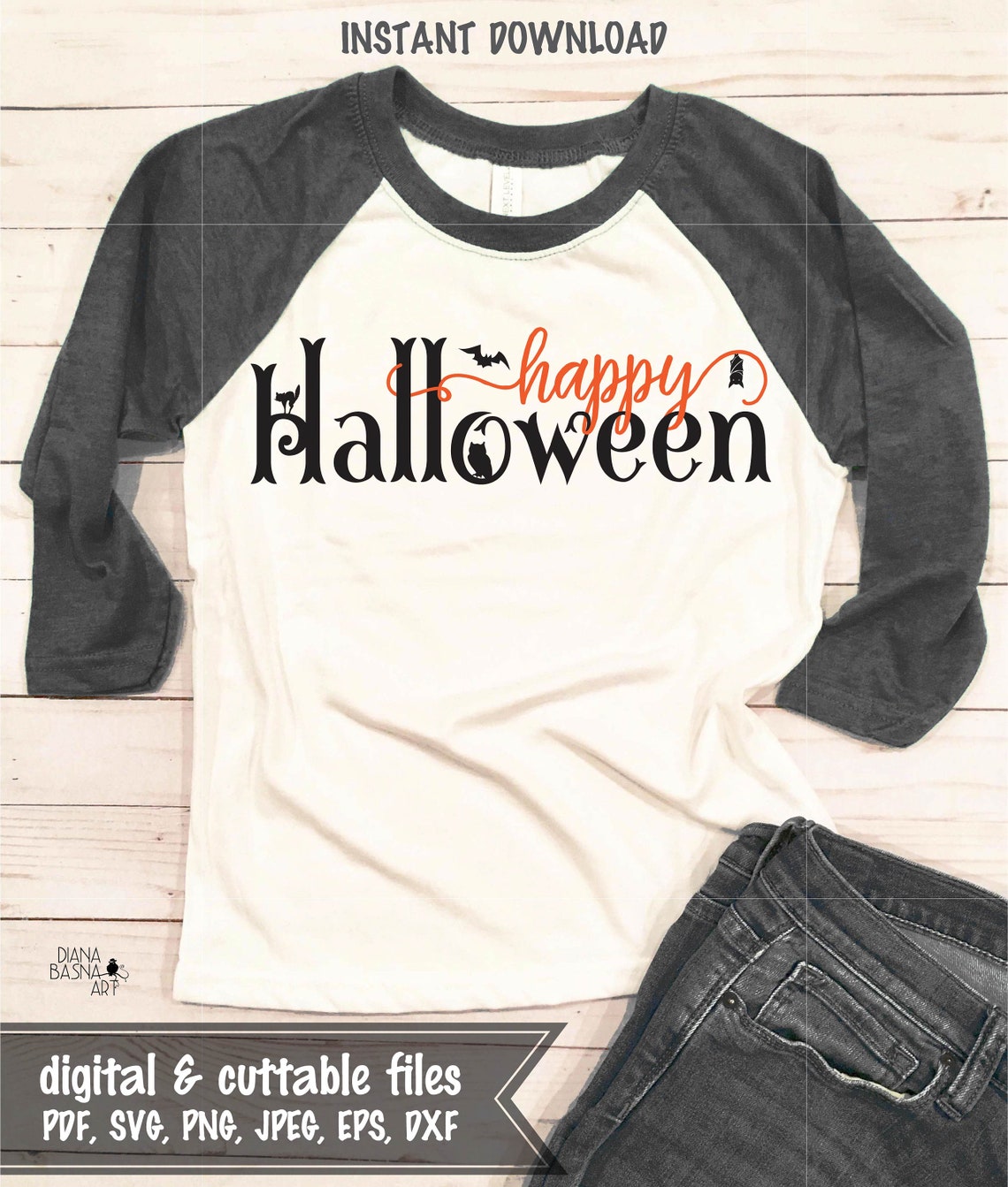 Happy Halloween Graphic - Svg Cut File - INSTANT DIGITAL DOWNLOAD ...
