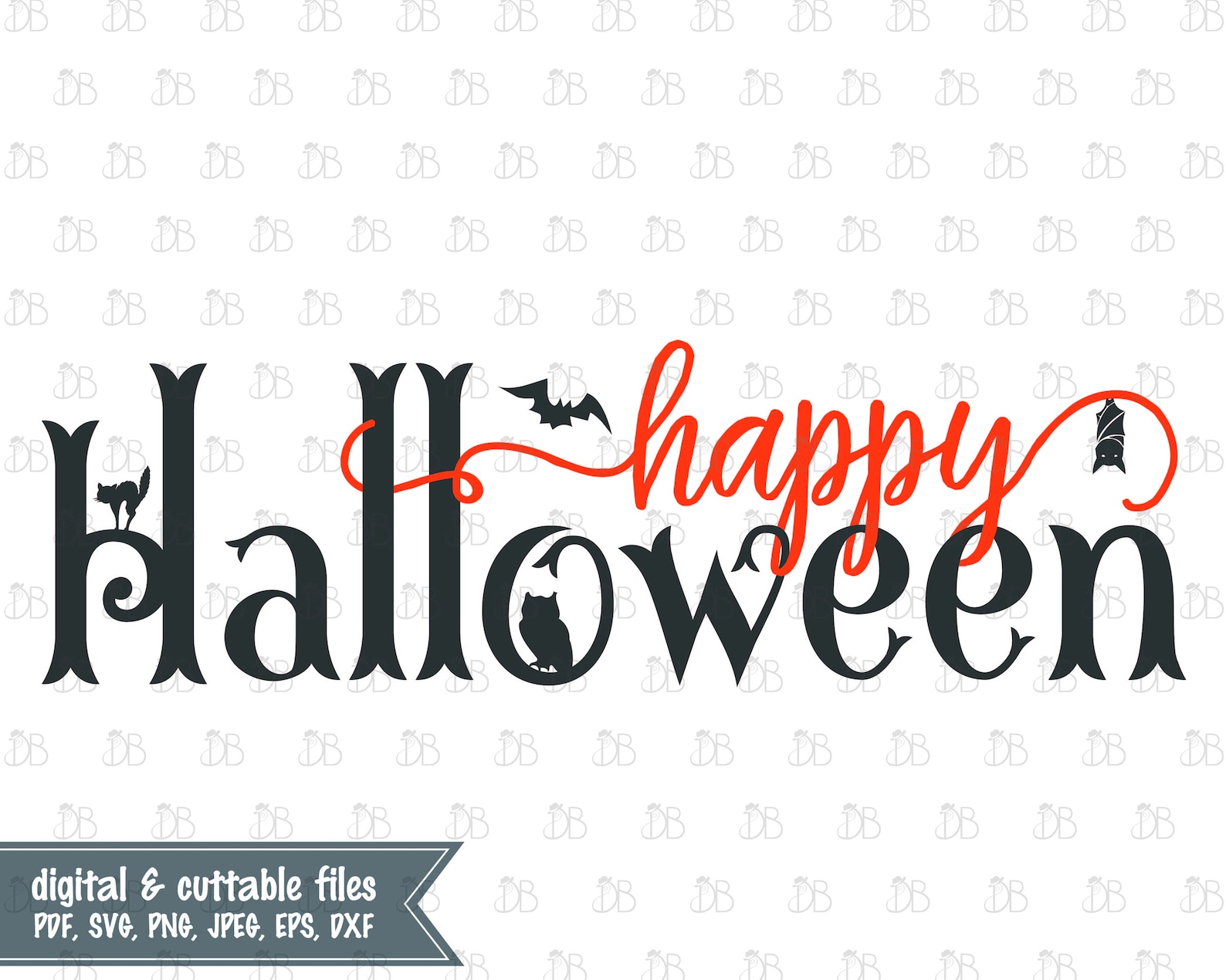 Happy Halloween Graphic - Svg Cut File - INSTANT DIGITAL DOWNLOAD ...