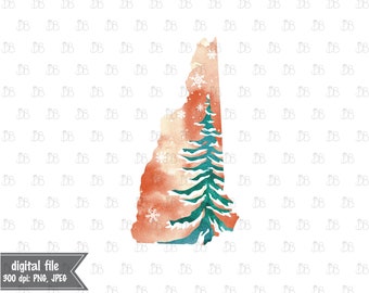 Watercolor New Hampshire Clipart - Etsy