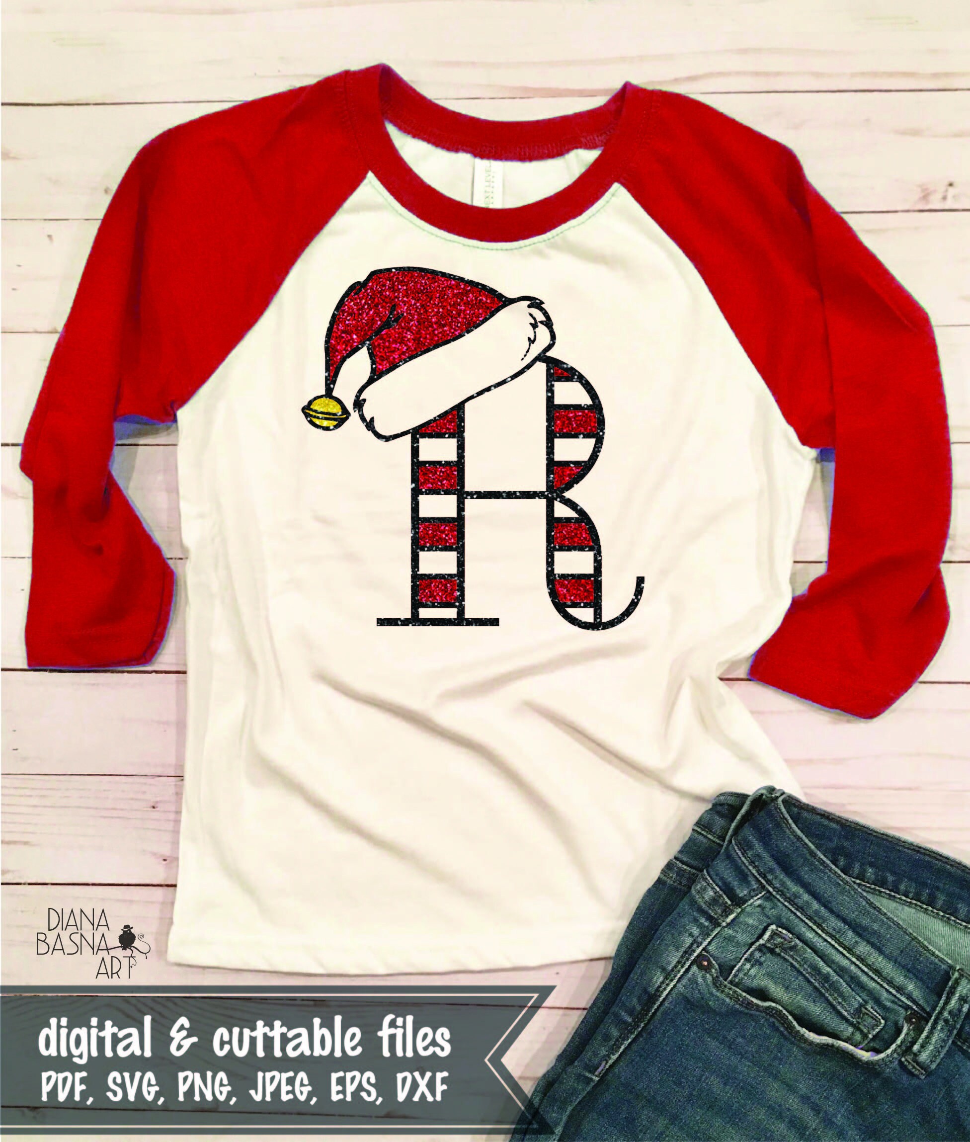 Santa Hat Capital Letters Alphabet Svg Cut File INSTANT | Etsy
