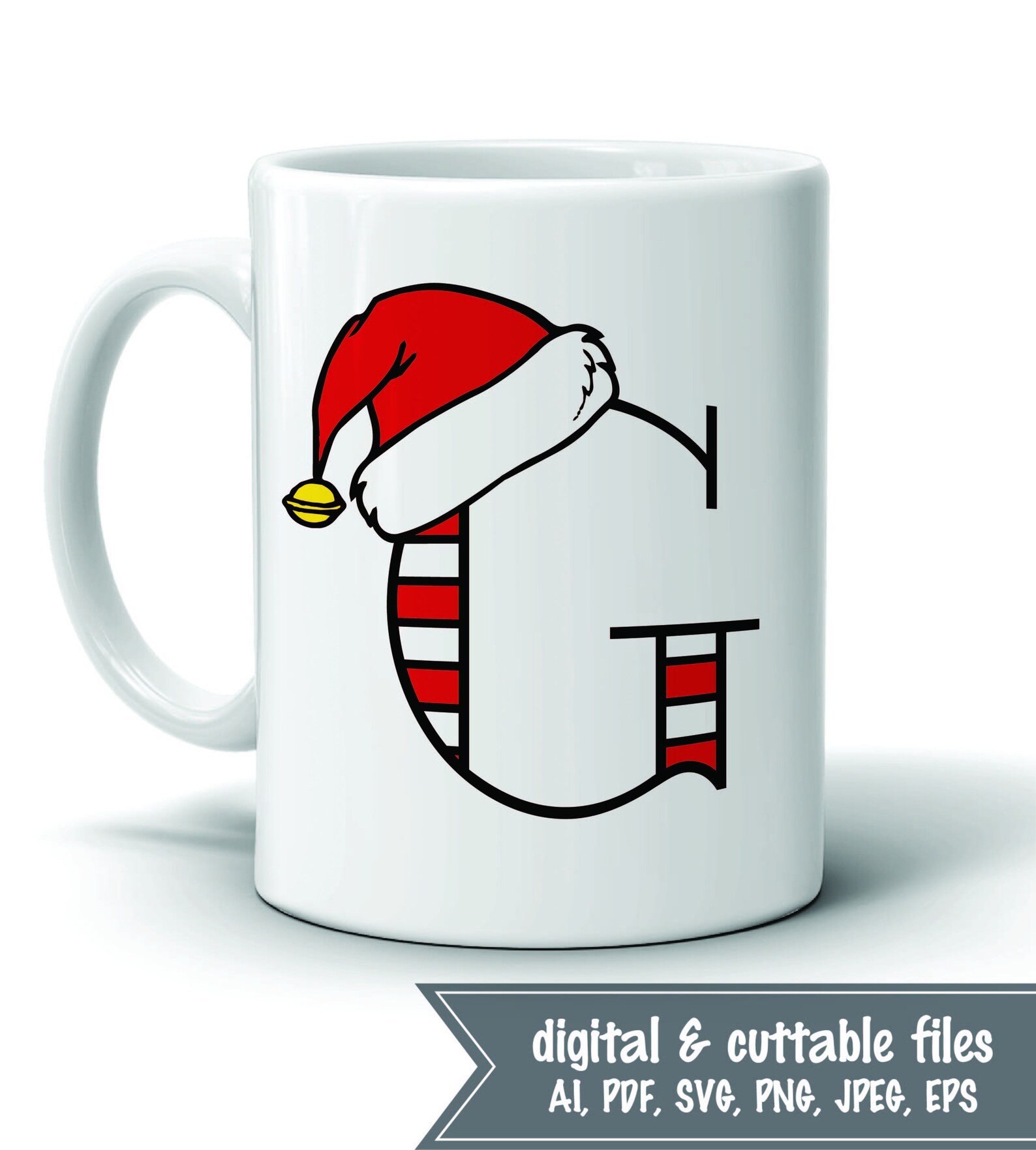 Santa Hat Capital Letters Alphabet Svg Cut File INSTANT - Etsy Canada