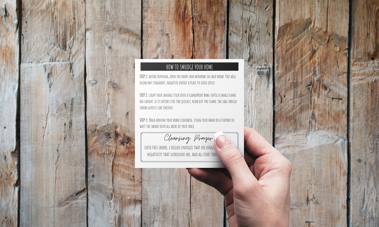 Lavender Sage Smudging Card Printable Label for Gift | Etsy