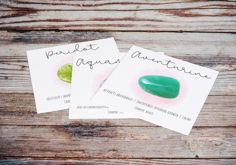 BUILD YOUR OWN Crystal Meaning Card Bundle 30 Printable | Etsy