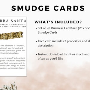 Smudge Meaning Card Bundle: Sage, Palo Santo & More (digital Download ...
