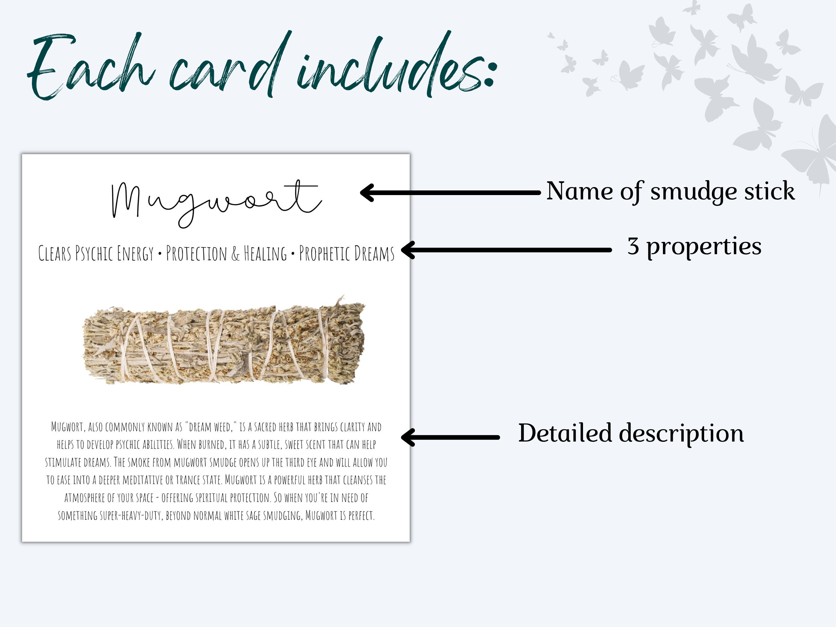 Set of 20 Instant Download Smudge Meaning Cards Smudge Stick - Etsy UK