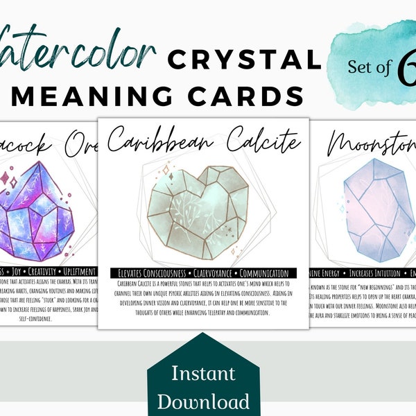 Printable Crystal Cards - Etsy