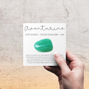 Aventurine Meaning Card printable Label for Jewelry Display - Etsy
