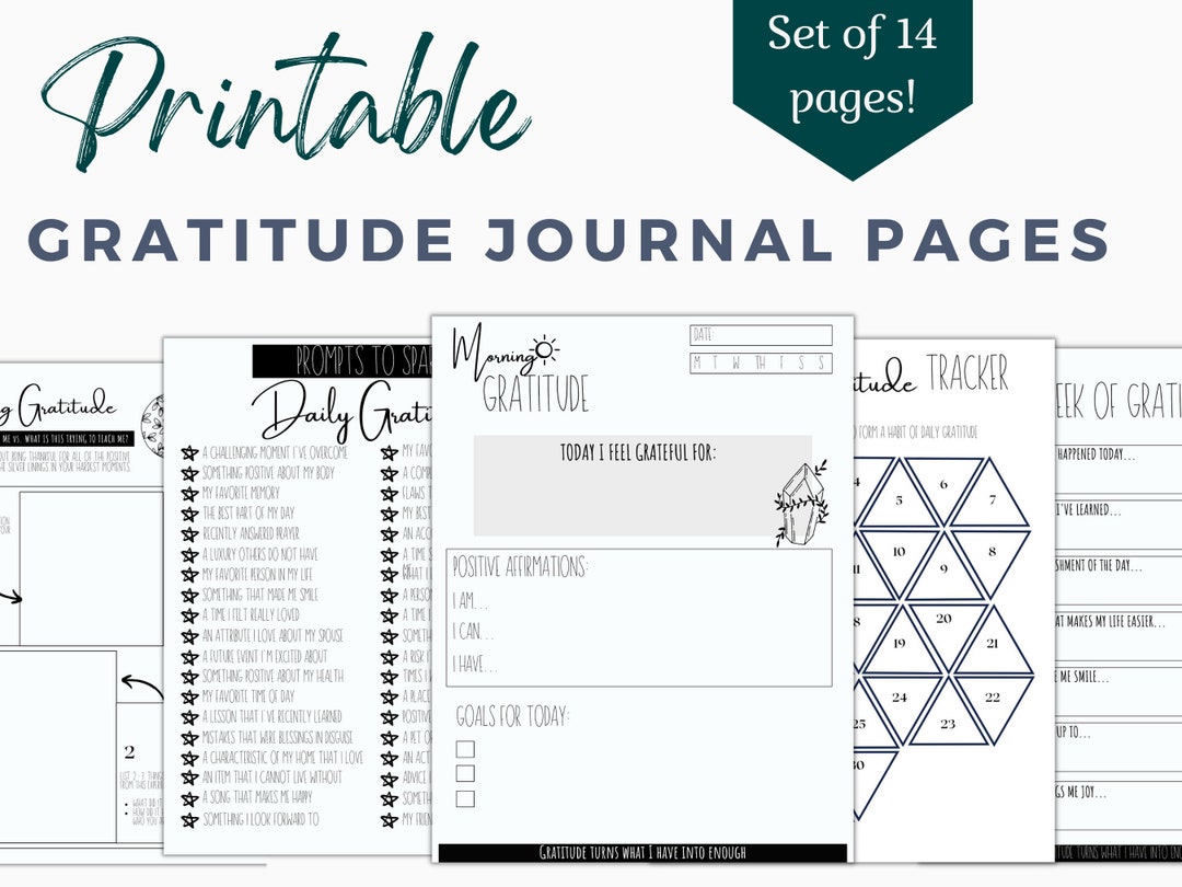 Gratitude Journal Printable Daily Gratitude Planner Inserts for ...