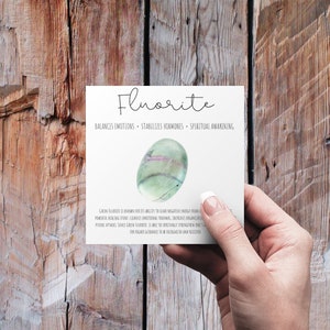 Fluorite Gemstone Meaning Card | Printable Crystal Card for Gift Set - Etsy